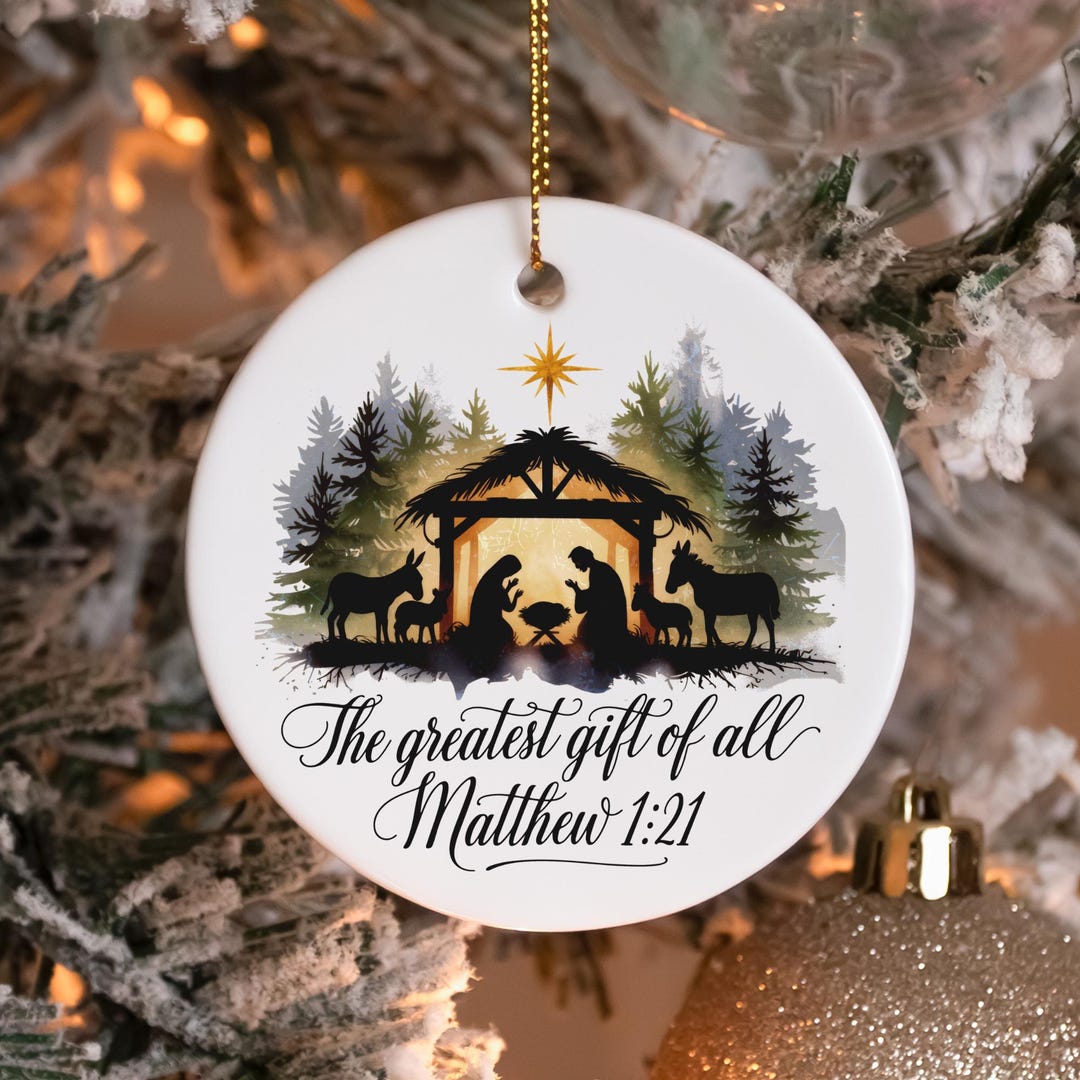 Nativity Scene Ornament, the Greatest Gift of All Ornament, Religious ...