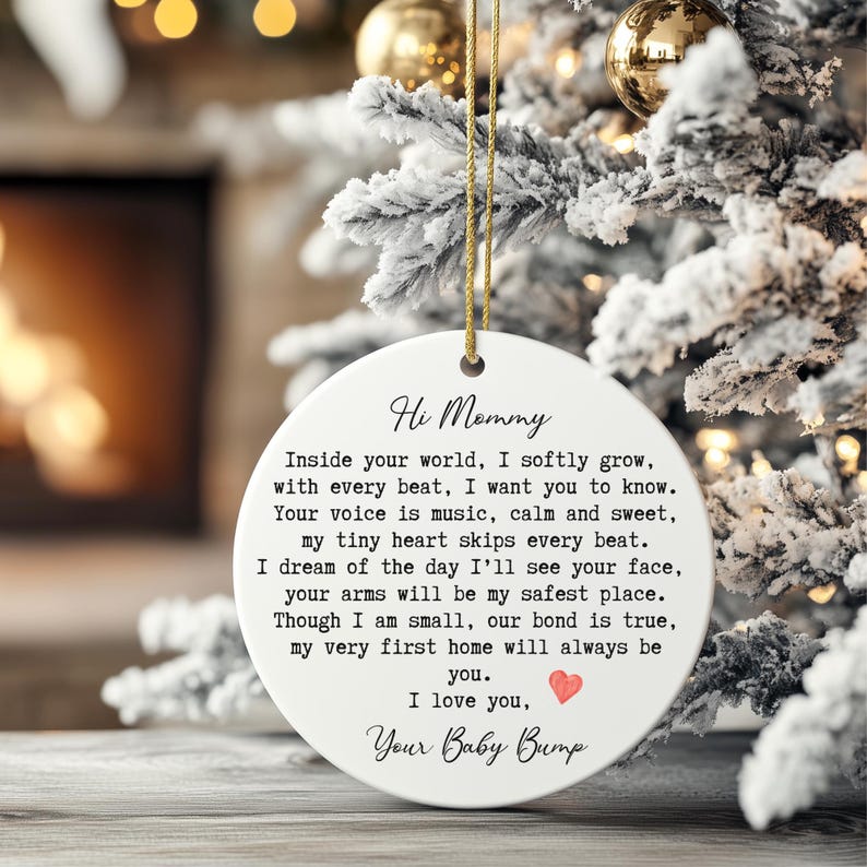 Pregnancy Poem Ornament, Baby Bump Letter to Mommy Christmas Keepsake ...
