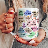 Self Love Mug, Self Care, Affirmations, Positive Quotes, Rainbow ...