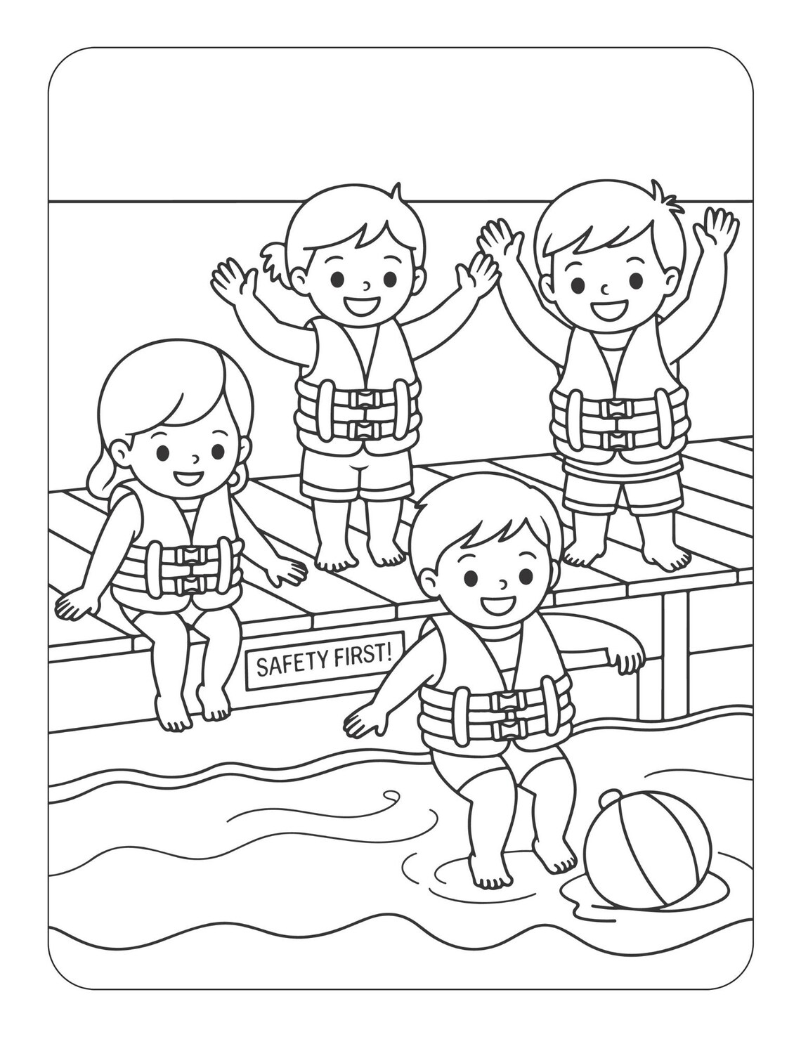 Water Safety Coloring Book: AR Messages, Fun Facts & Trivia - Etsy