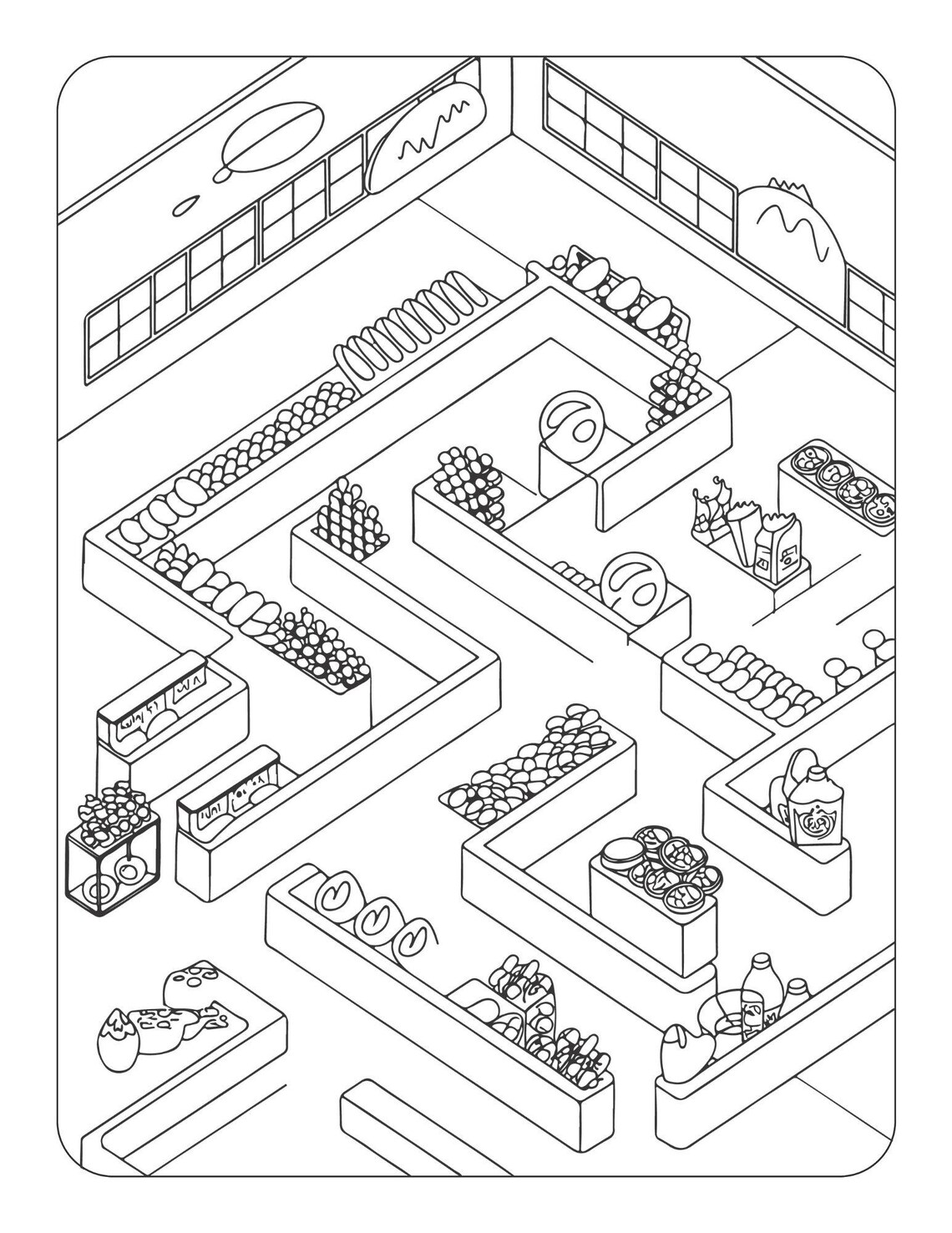 Supermarket Adventure Coloring and Activity Book: With Fun Facts, Math ...