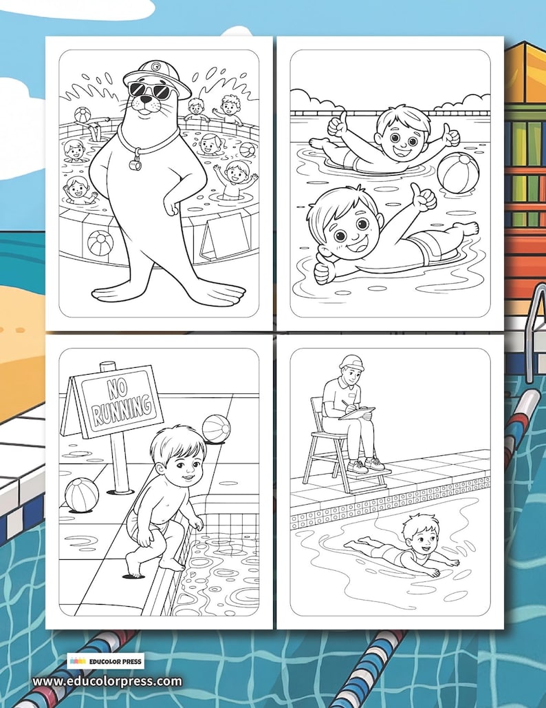 Water Safety Coloring Book: AR Messages, Fun Facts & Trivia - Etsy