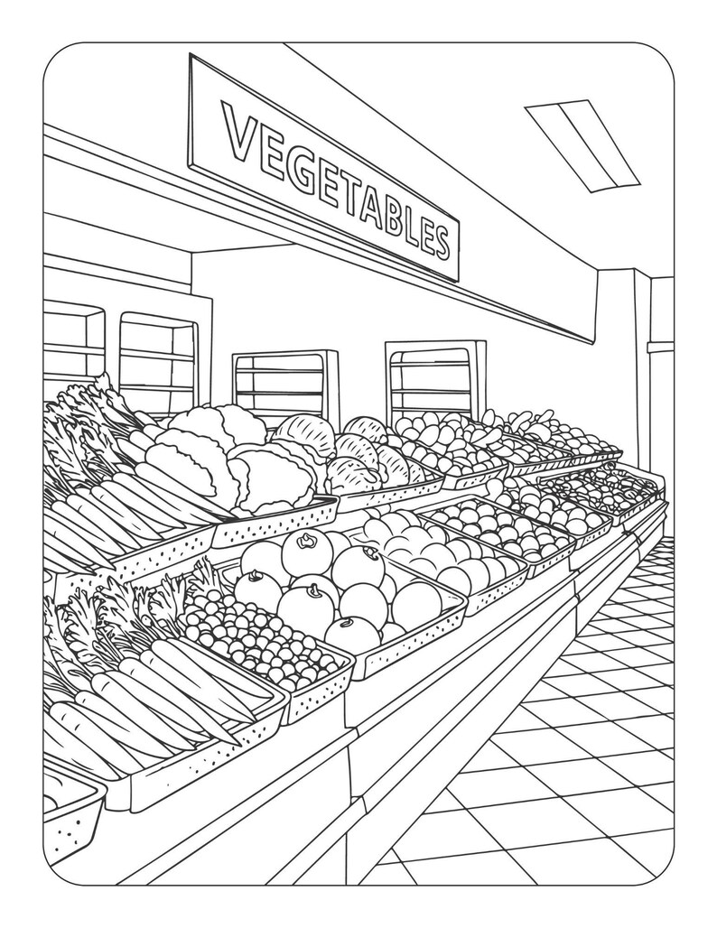 Supermarket Adventure Coloring and Activity Book: With Fun Facts, Math ...