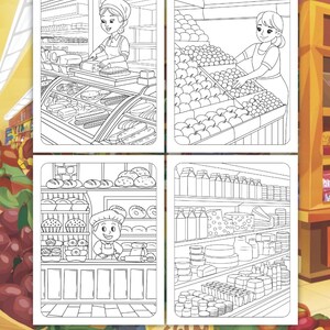Supermarket Adventure Coloring and Activity Book: With Fun Facts, Math ...
