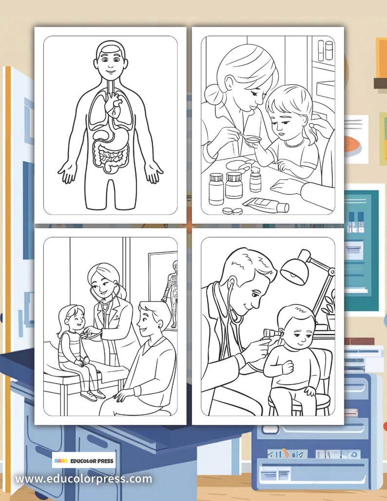 Play and Learn at the Doctor’s Office Coloring and Activity Book - Etsy