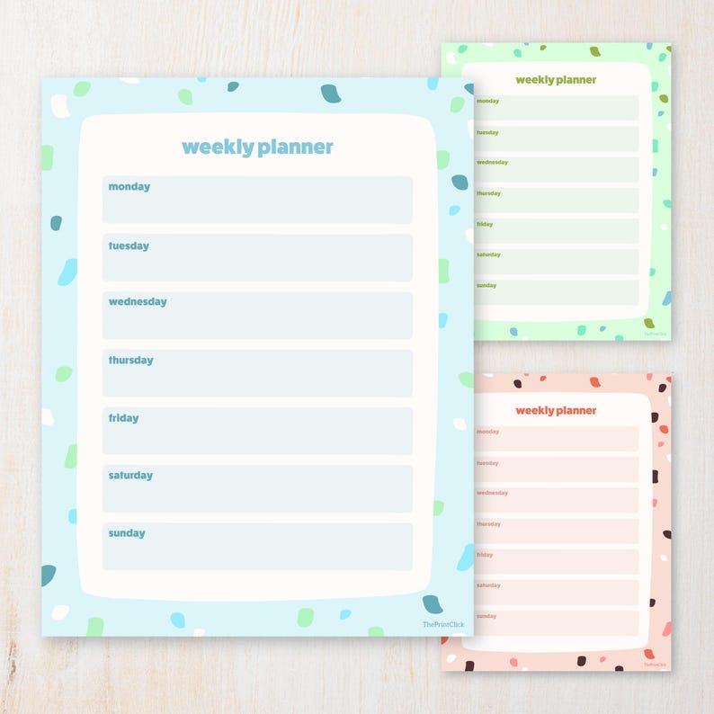 Weekly Planner & Notes Pack - Printable Letter Size - Etsy Canada