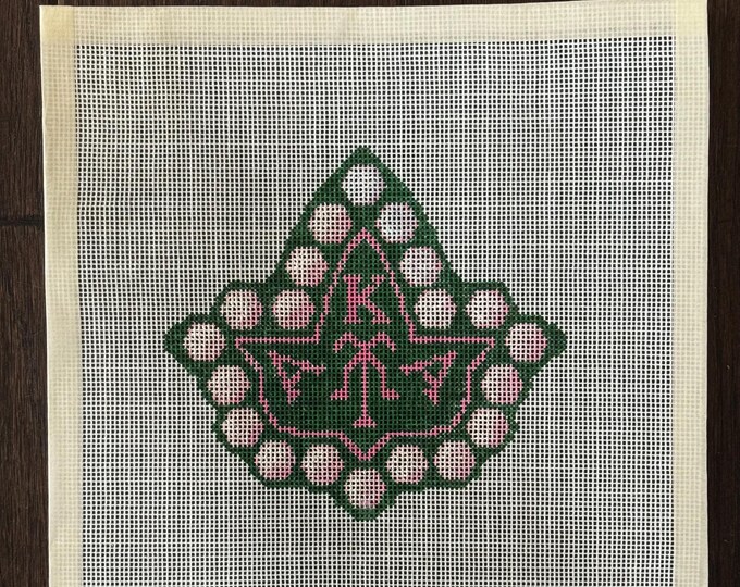 Alpha Kappa Alpha Ivy - Hand Painted Needlepoint Canvas - Etsy