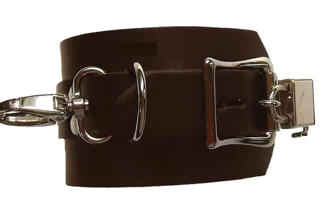 Lockable Leather Handcuffs and Ankle Cuffs Set With Lock, Handmade in ...