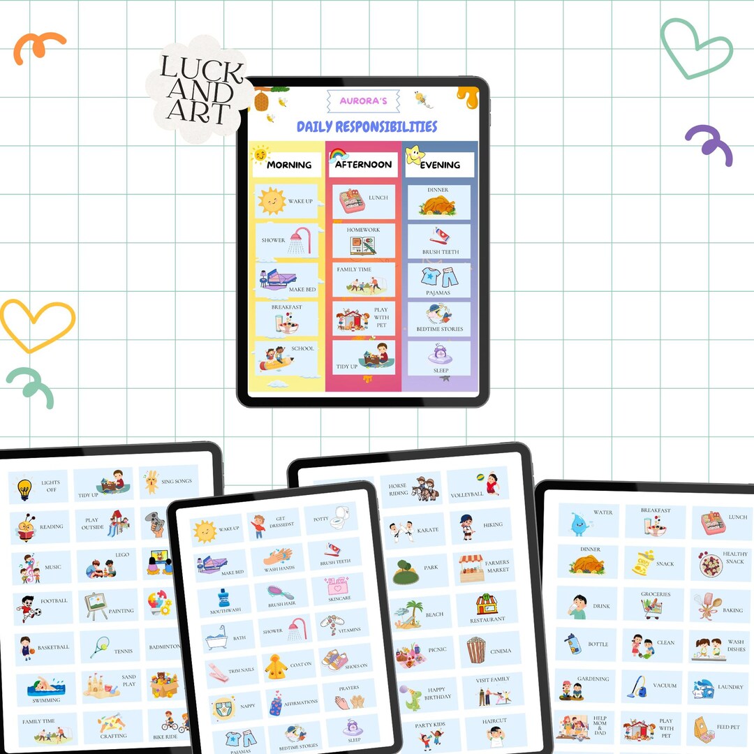 Daily Responsibilities Chart for Kids | Printable | Digital Download ...