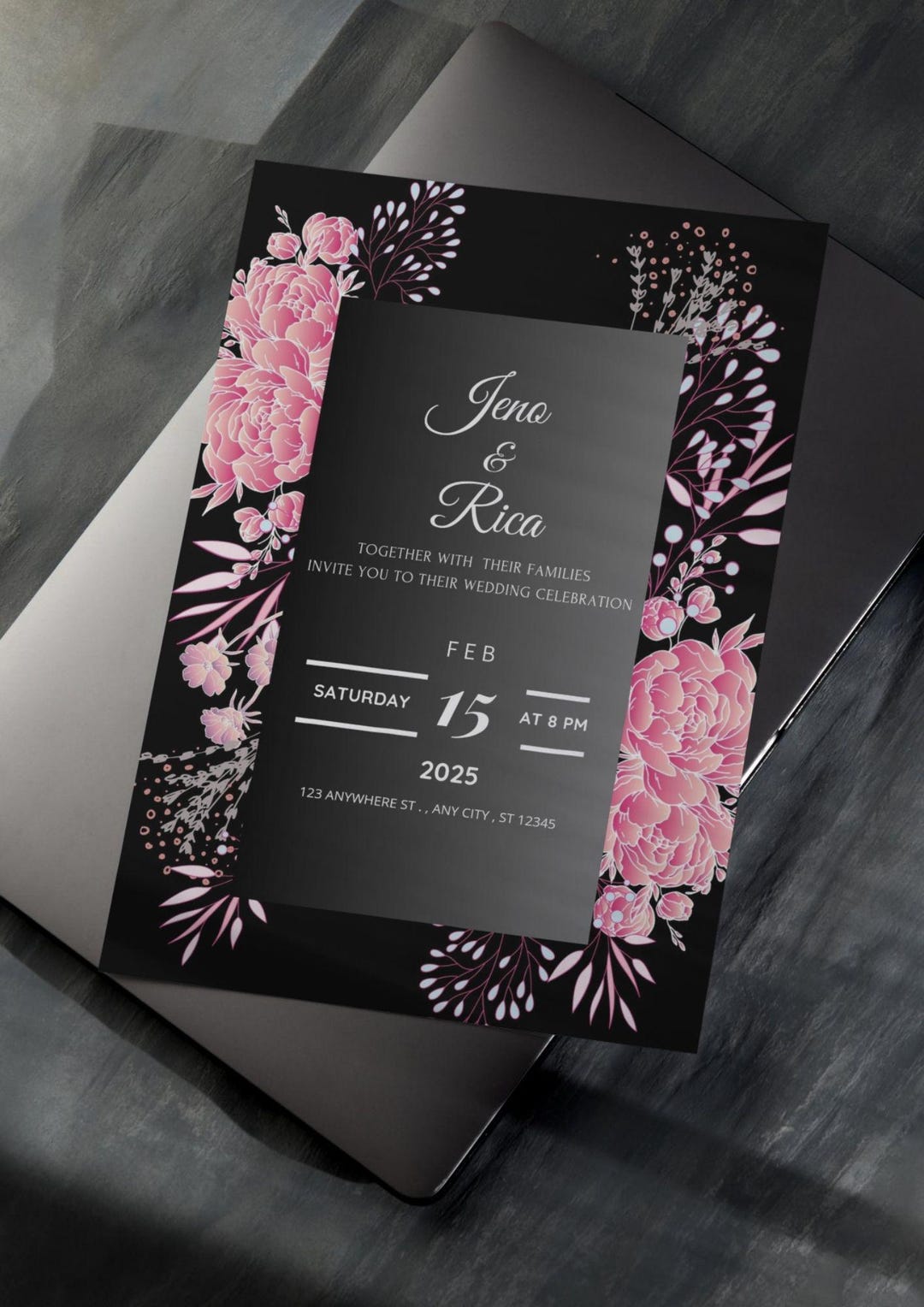 Kad Perkahwinan Canva Template Wedding Invitation Template Kad Undangan ...