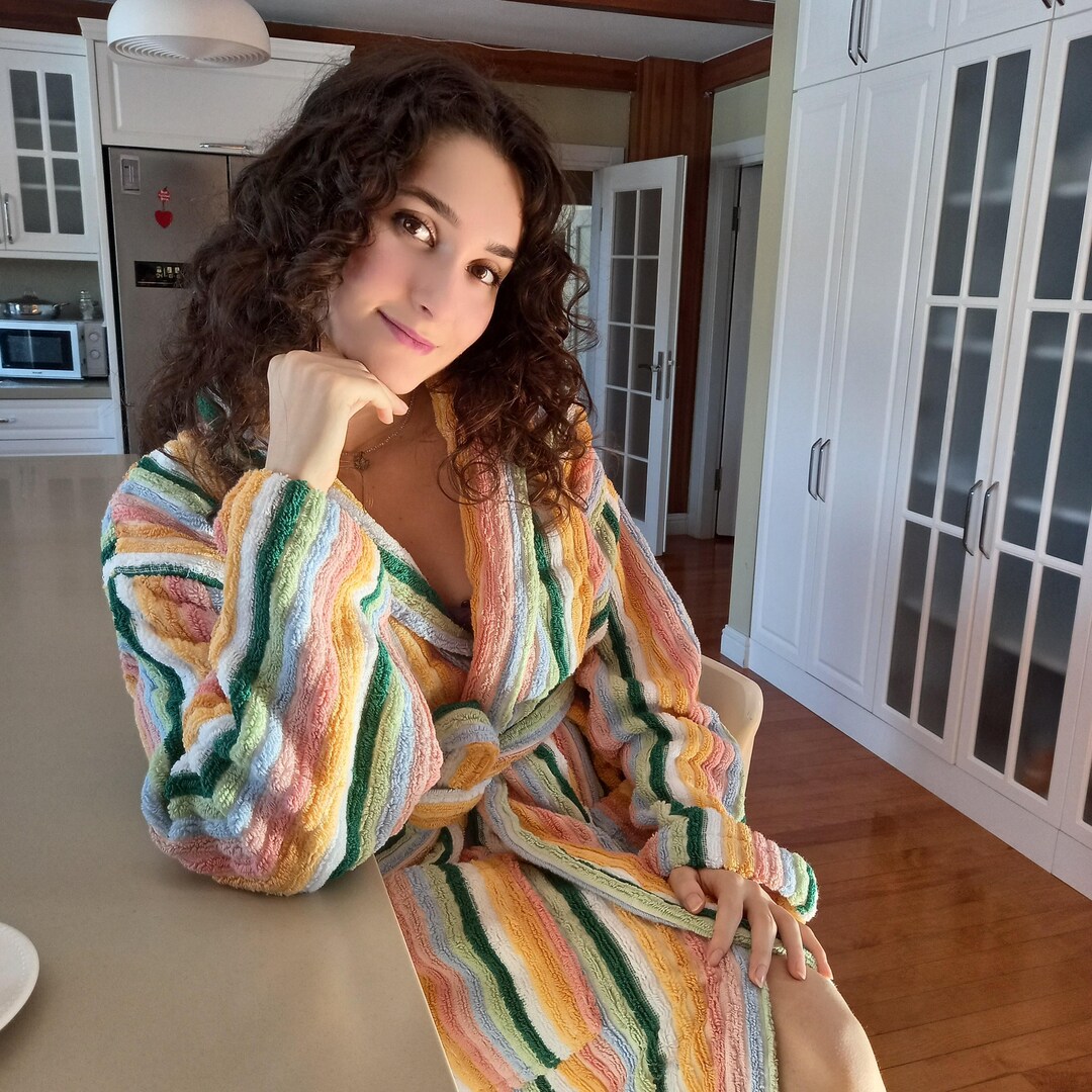 Colorful Organic Bathrobe, Towel Robe Kimono, Spa Robe, Unisex Bathrobe ...