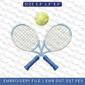 Tennis Paddles Appliqué Embroidery Design Quirky Tennis Playing Tennis ...