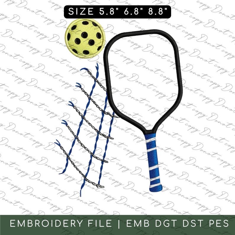 Fun Pickleball Appliqué Embroidery Design Quirky Pickles Playing ...