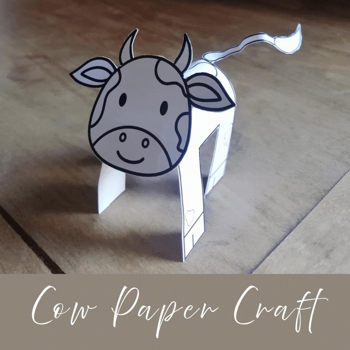 Farm Animals Paper Craft: Printable 3D Cow, Pig, Sheep (digital ...