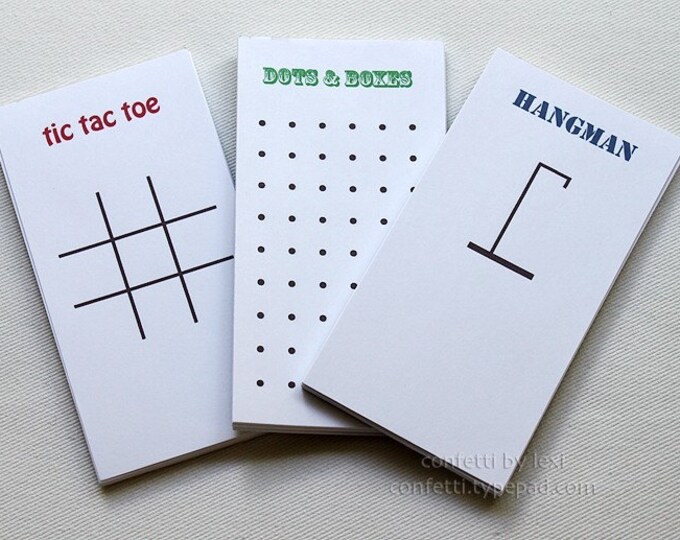 Paper Games, Pad Set - Etsy