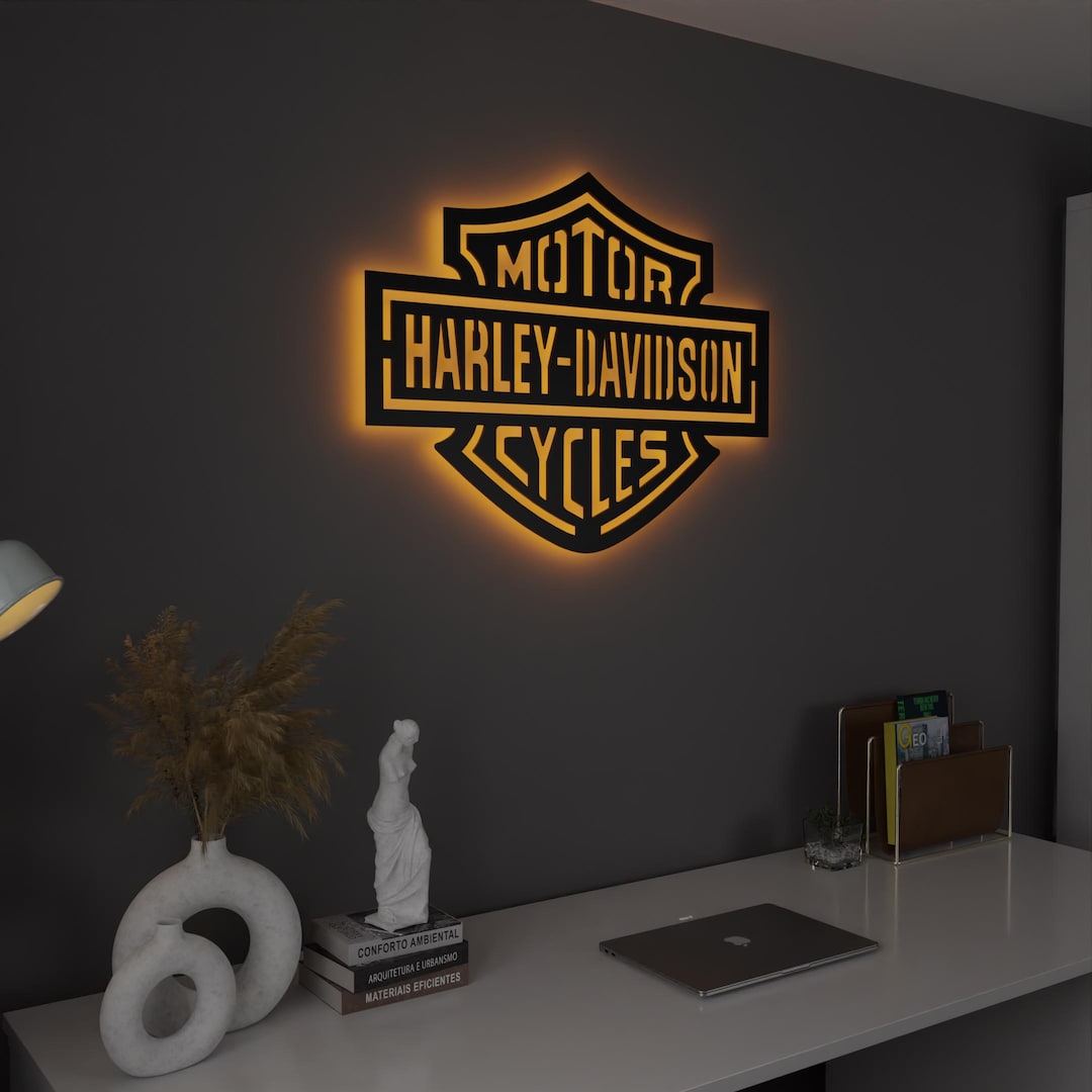 Harley Davidson Wall Light Garage Sign Art Motorcycle Drivers ...