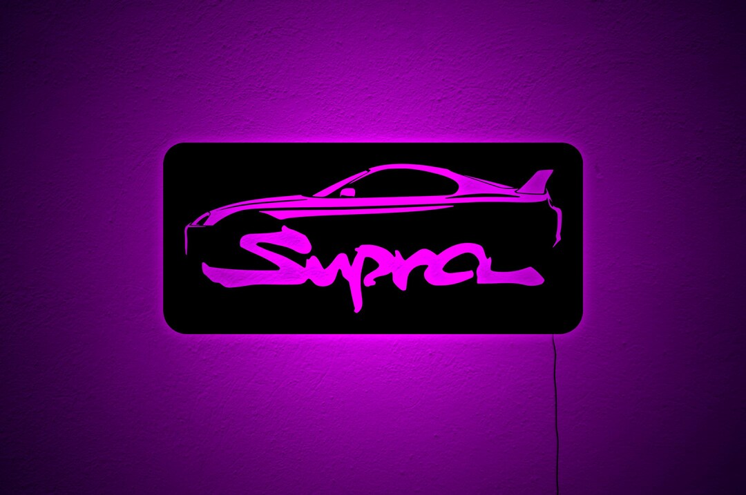 Supra RGB Led Wall Sign-toyota Supra Led Light Wood Wall Decor-handmade ...