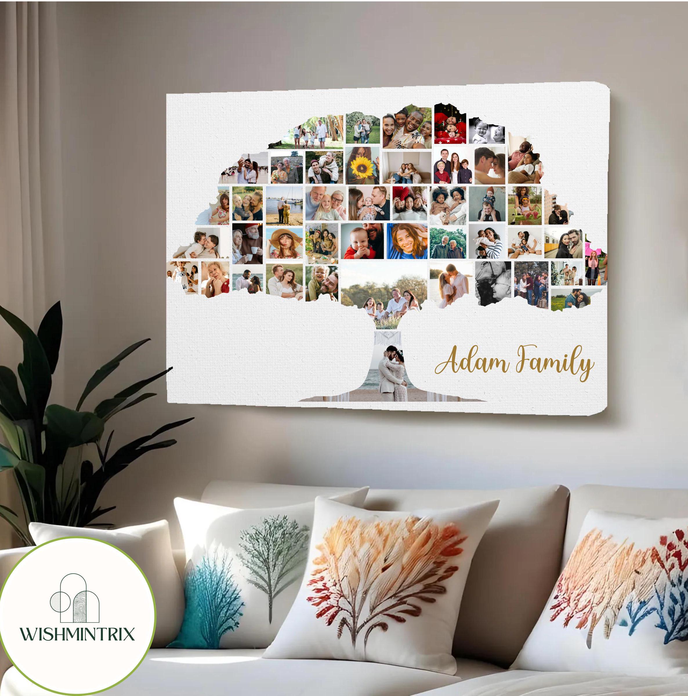 PERSONALIZED FAMILY TREE Canvas,custom Family Photo Collage,ancestry ...