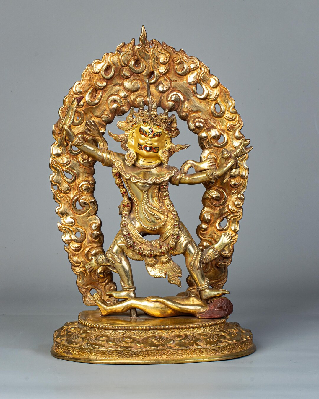 24K Gold Gilded Striking Ekajati Statue I Protective Guardian Goddess ...