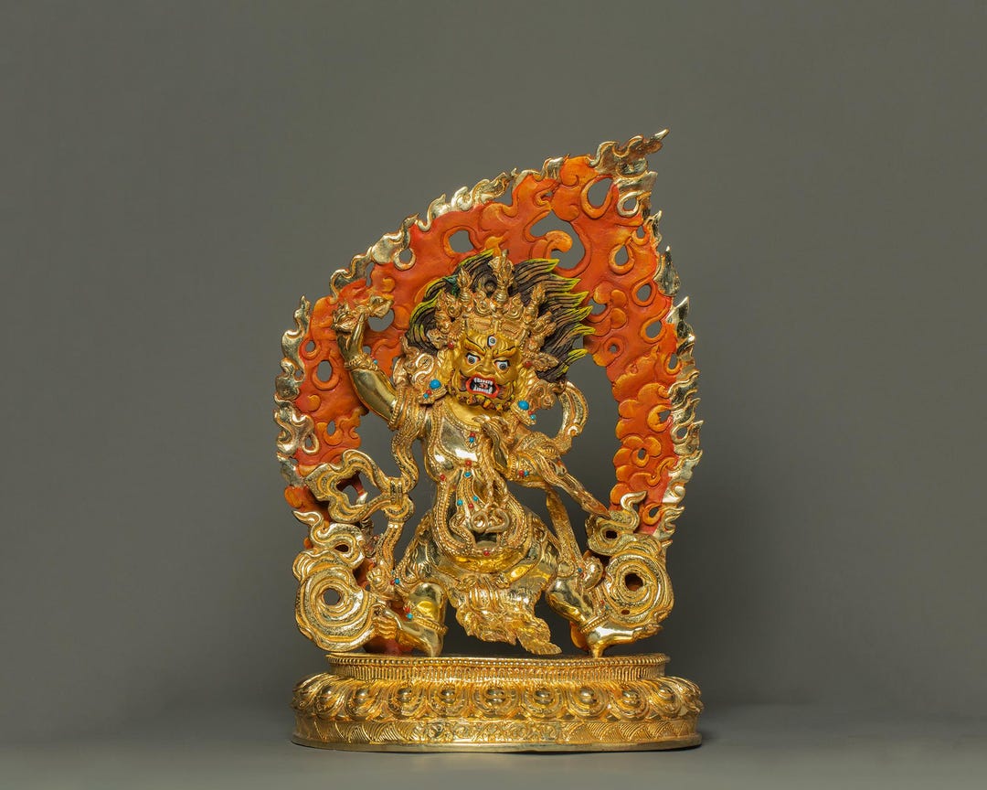 Vajrapani Statue Tibetan Buddhist Protector Deity Fierce God of Power ...