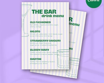 Le Bistrot Menu Card - French Menu Card - Editable Menu Card - Canva ...