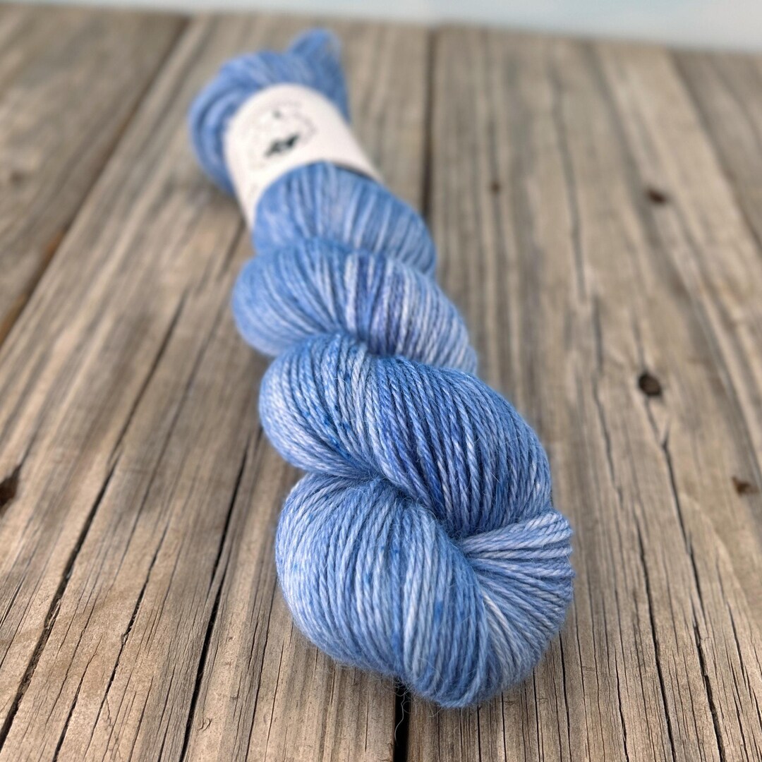 Hand Dyed DK Luxe Yarn, Baby Alpaca Cashmere Silk Blend, Light Blue ...