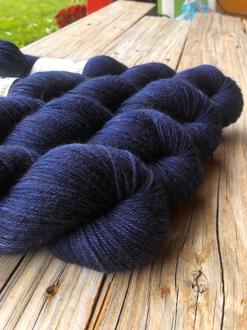 Midnight Blue Yak Silk DK Treasures Hand Dyed DK Yarn Far - Etsy