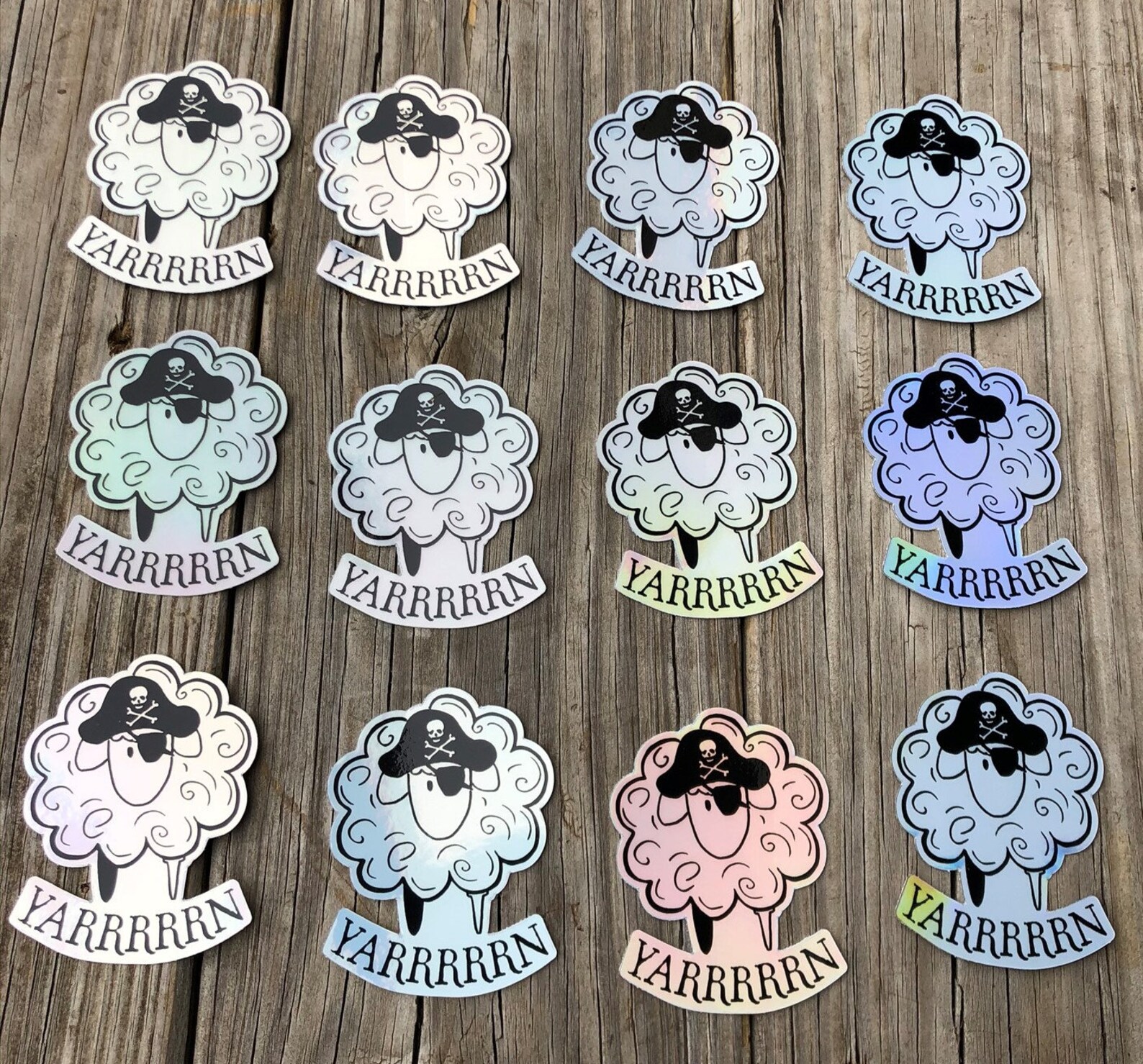 Sheep Sticker Yarn Pirate Sticker Yarn Sticker Holographic | Etsy