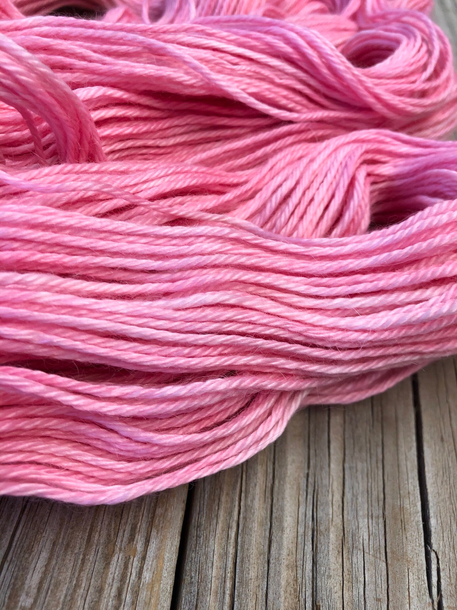 Hand Dyed DK Yarn Treasured DK Luxe Damsel in Distress Pink | Etsy