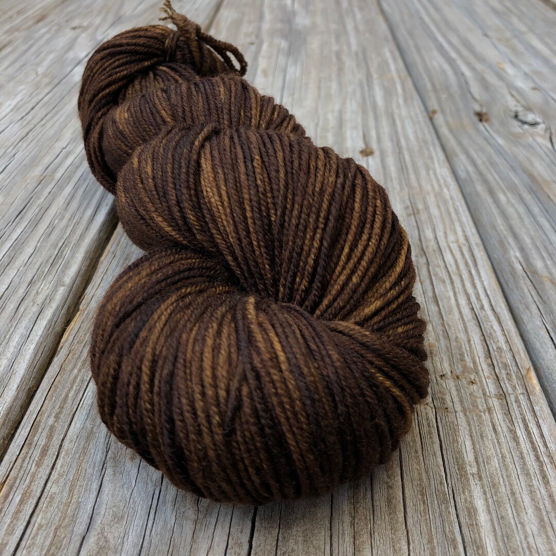 Chocolate Brown Hand Dyed Worsted Weight Yarn, Walk the Plank ...