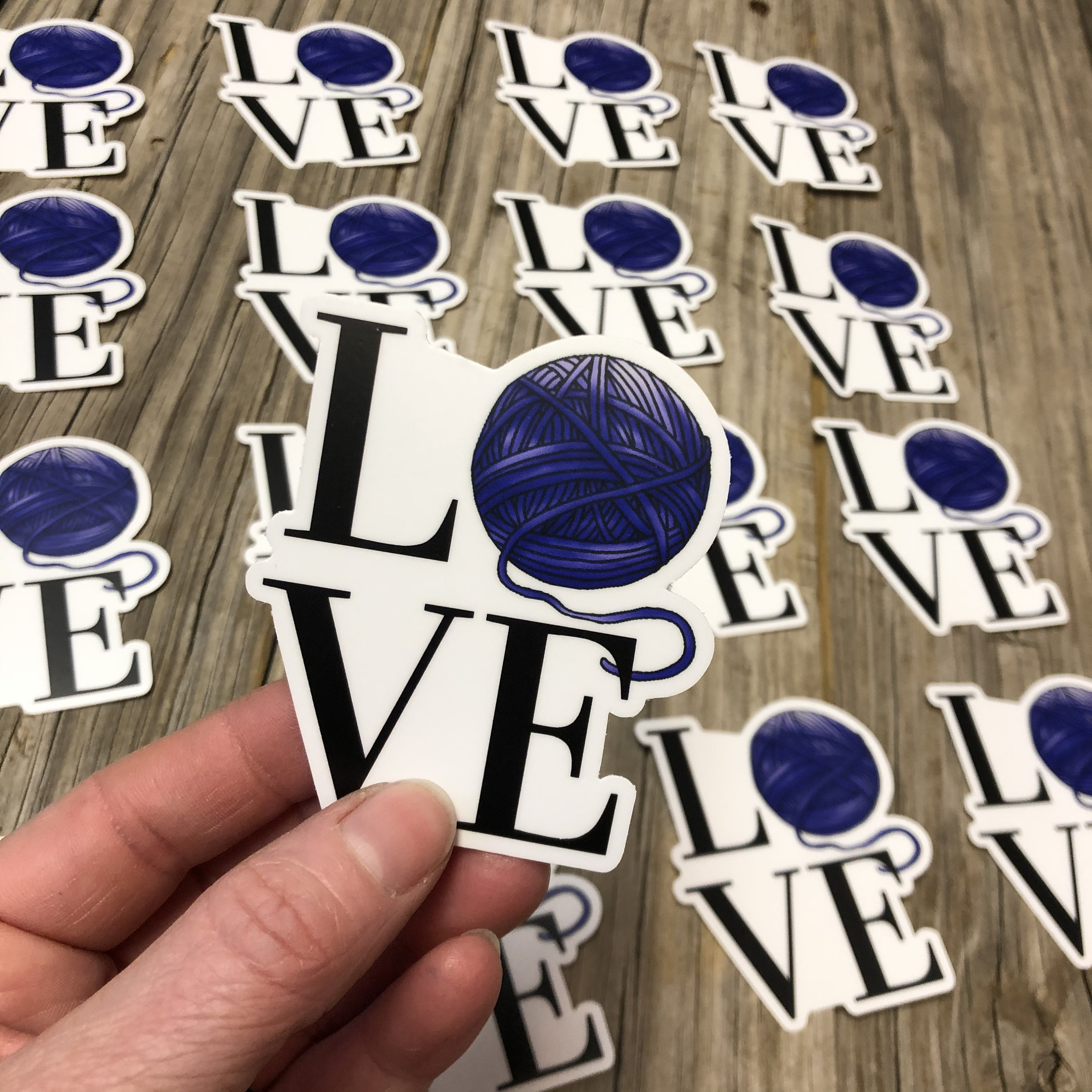 Yarn Sticker, Blue Pink Orange Yarn Stickers, Vinyl Decal, Yarn Love - Etsy