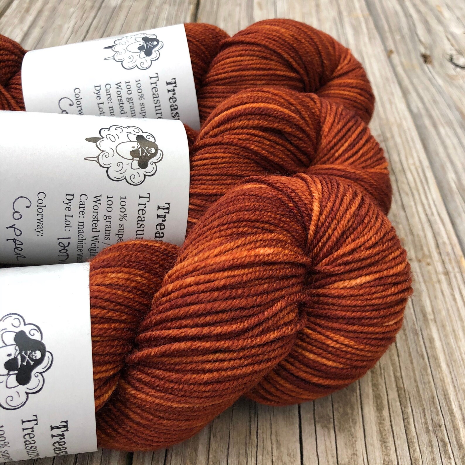 Copper Hand Dyed Worsted Weight Yarn Copper Cove Treasured - Etsy