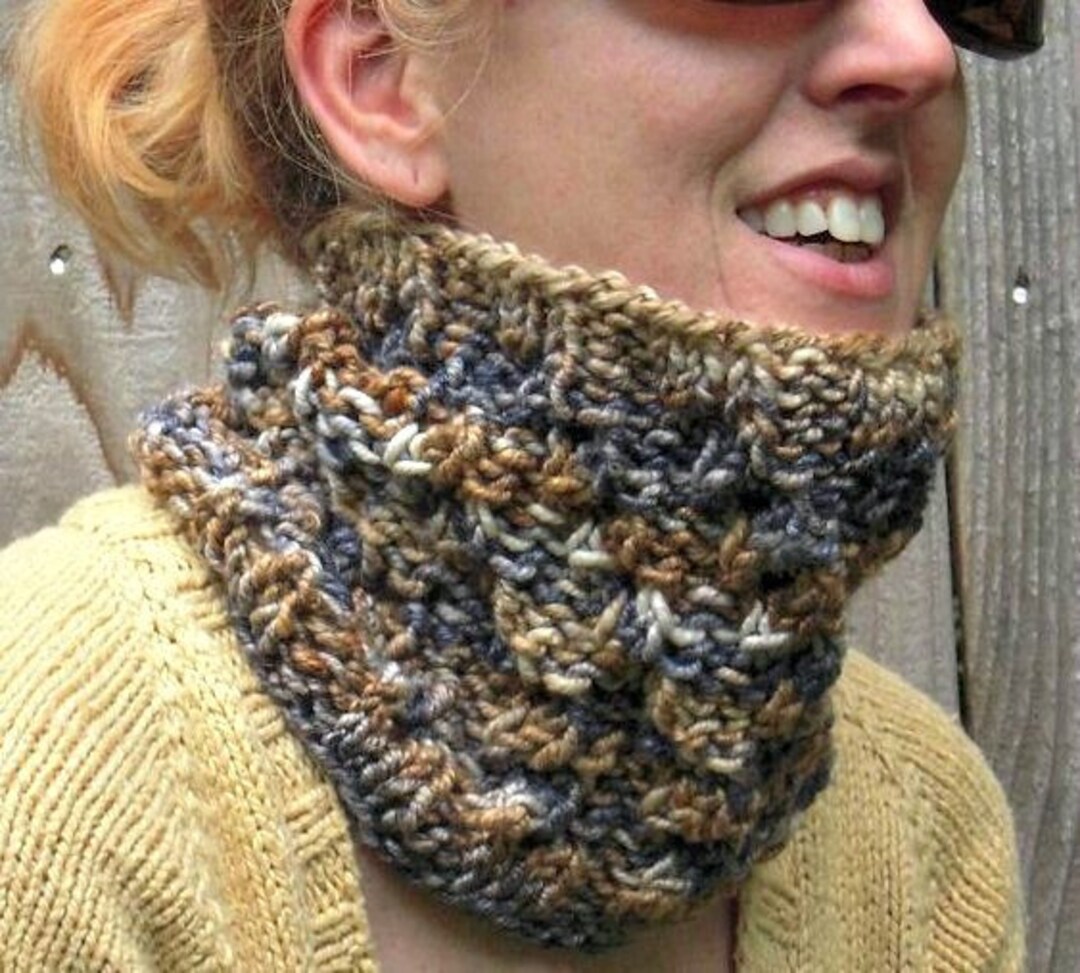 Handspun Cowl Knitting Pattern, PDF Digital Download, Sidewinder Cowl ...
