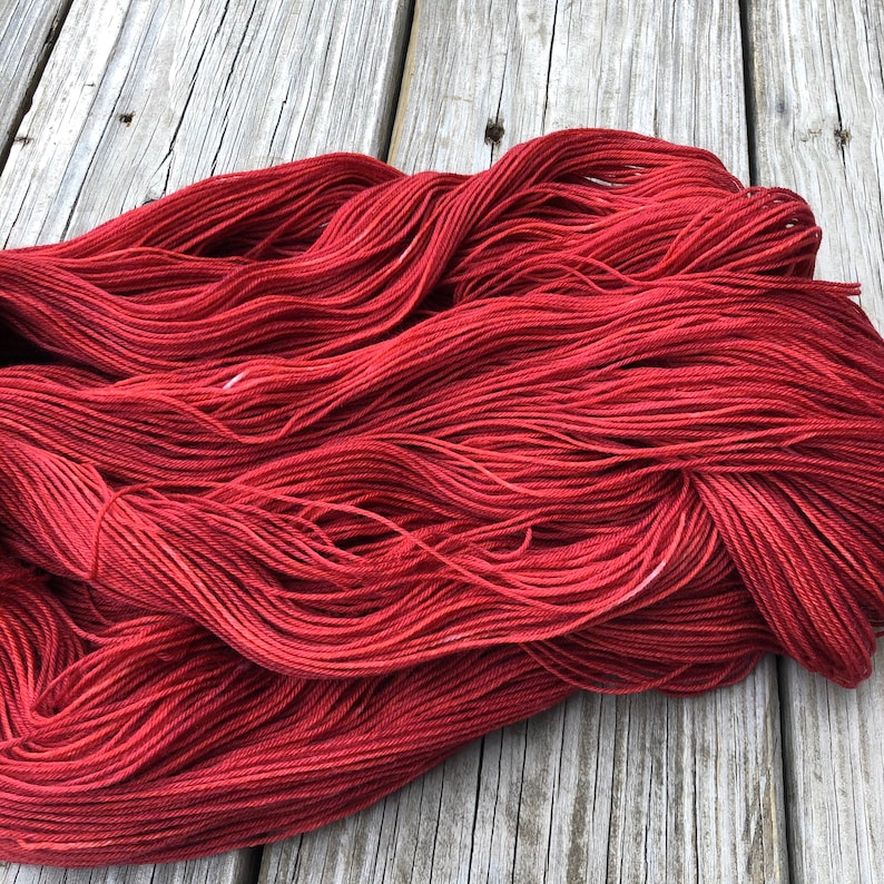 Hand Dyed Red Sock Yarn Crimson Red Yarn Ruby Daggers - Etsy