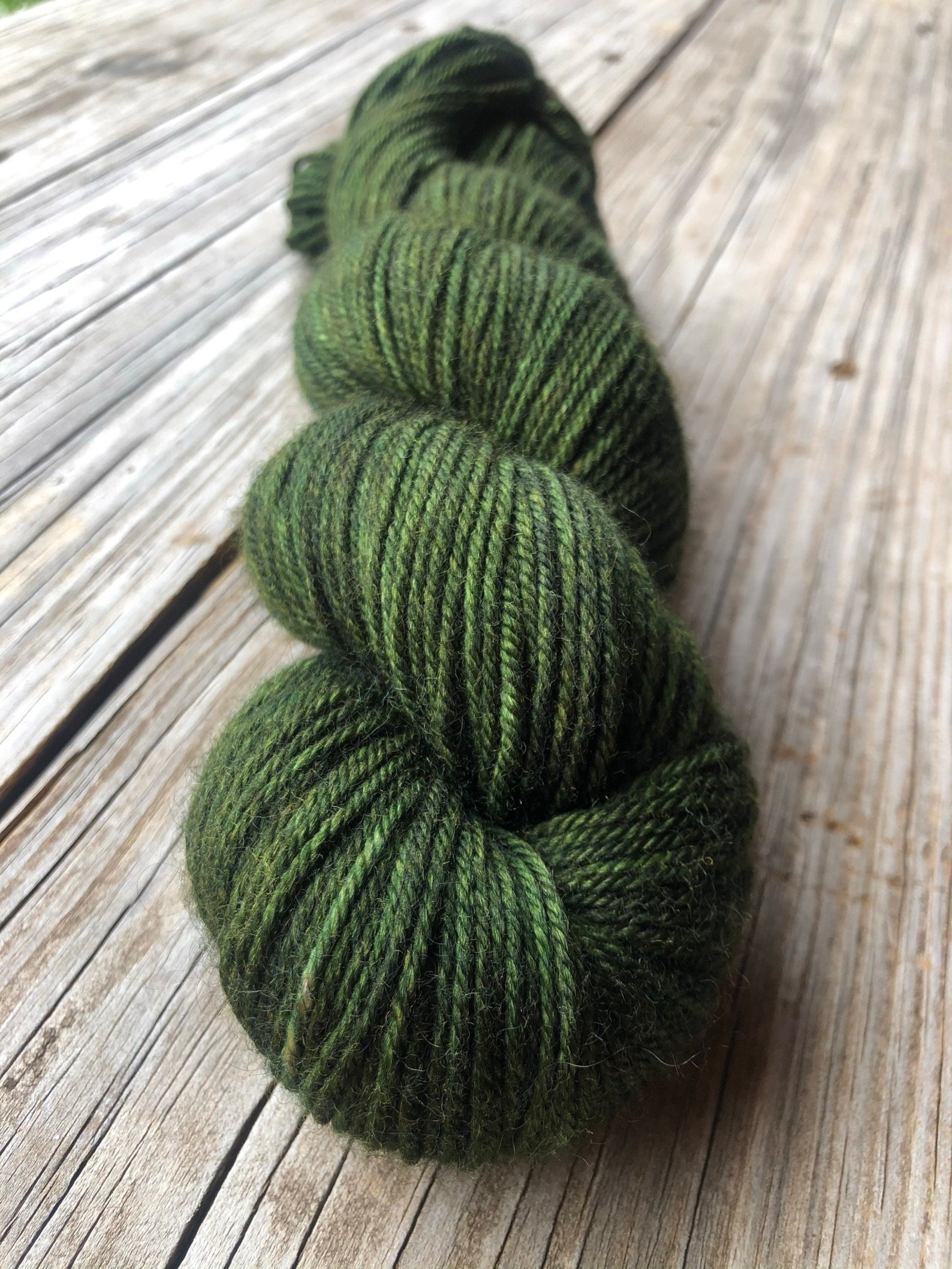Forest Green Yak Silk DK Treasures Hand Dyed DK Yarn Land | Etsy