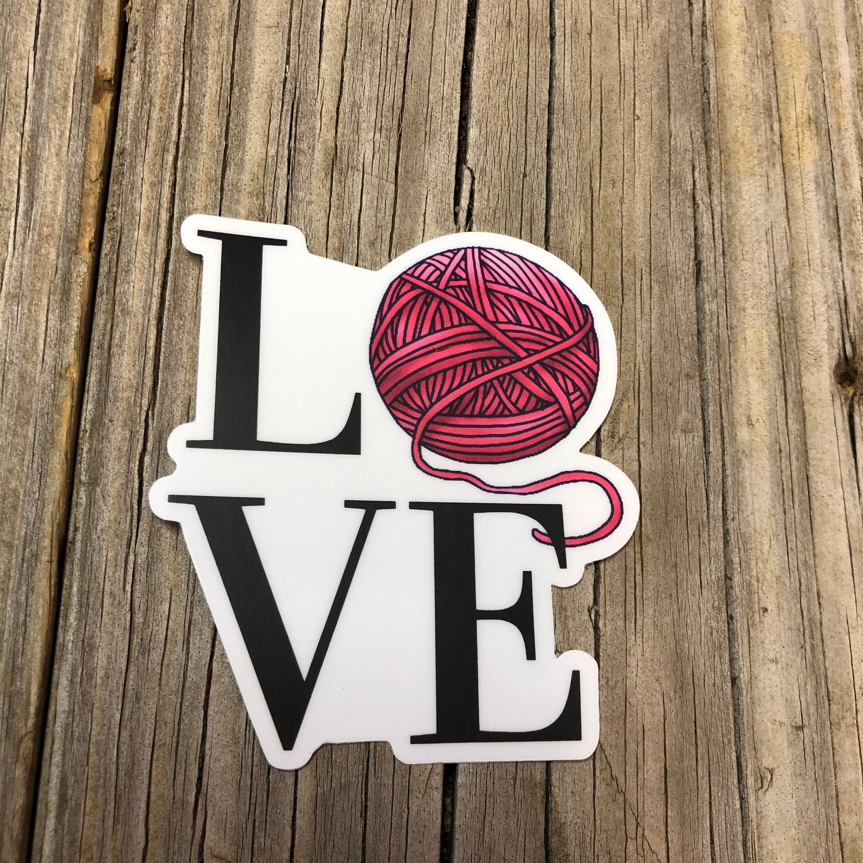 Yarn Sticker, Blue Pink Orange Yarn Stickers, Vinyl Decal, Yarn Love - Etsy