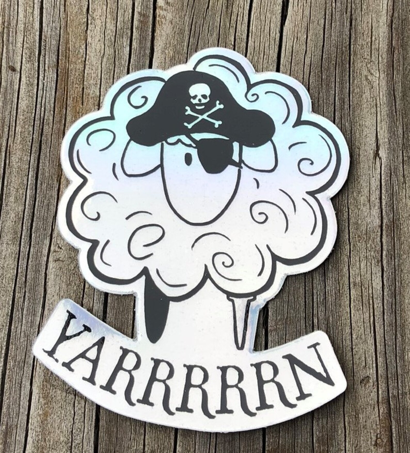 Sheep Sticker Yarn Pirate Sticker Yarn Sticker Holographic - Etsy