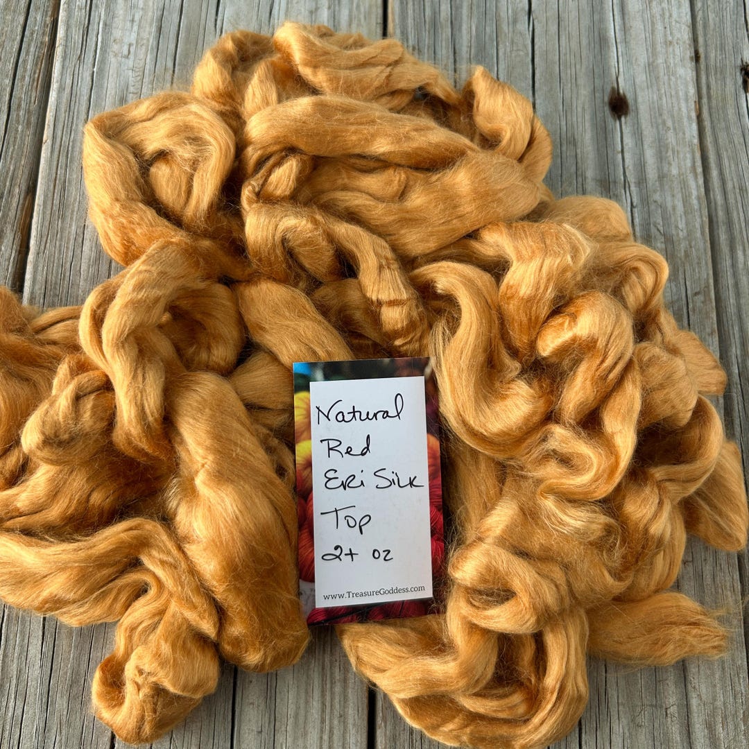 Natural Red Eri Silk Combed Top, Ahimsa Peace Silk, Spinning Fiber ...
