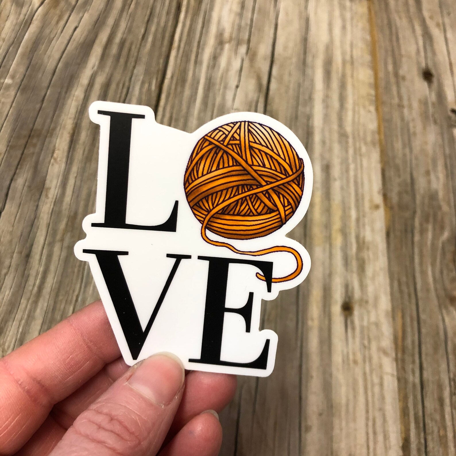 Yarn Sticker, Blue Pink Orange Yarn Stickers, Vinyl Decal, Yarn Love - Etsy