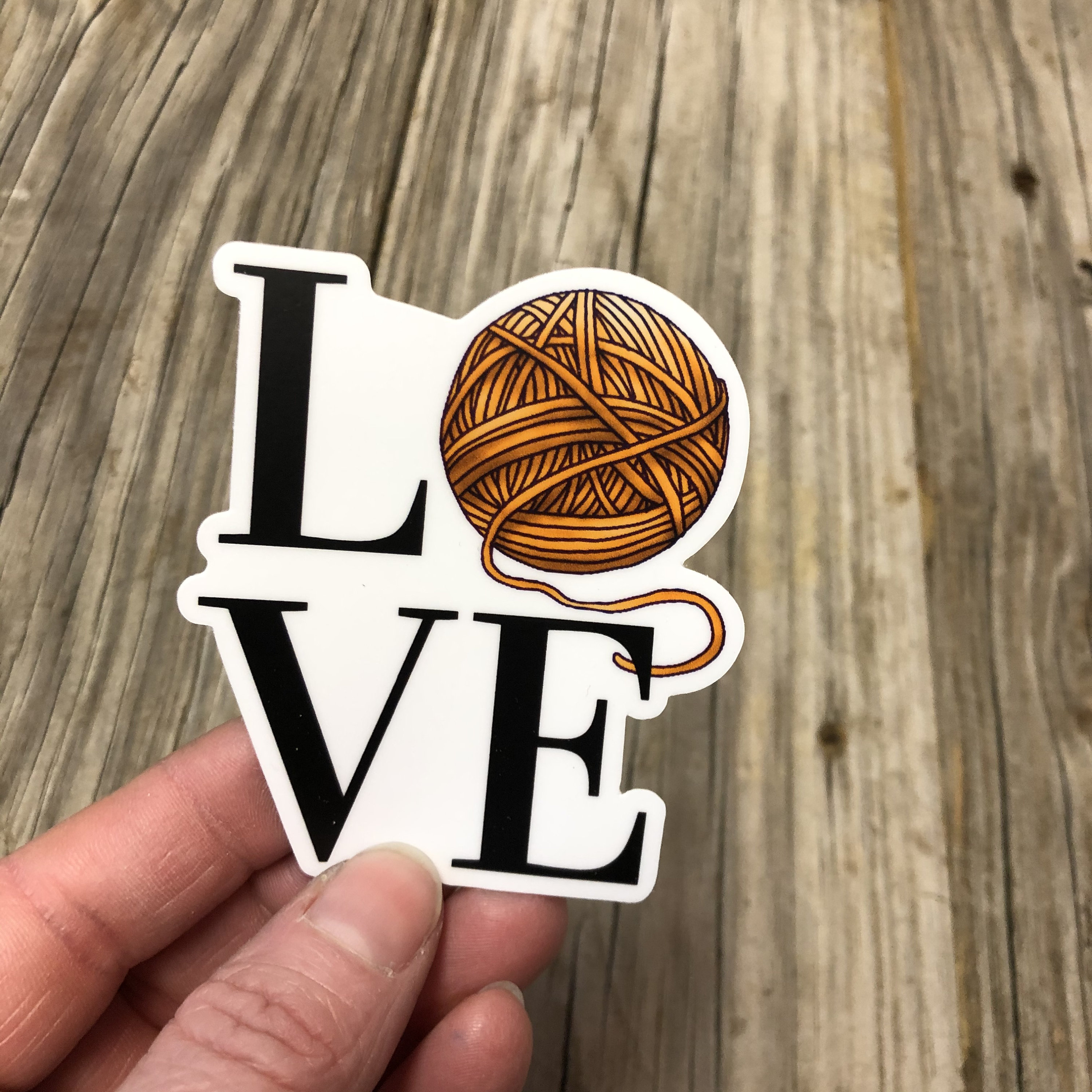 Yarn Sticker, Blue Pink Orange Yarn Stickers, Vinyl Decal, Yarn Love - Etsy