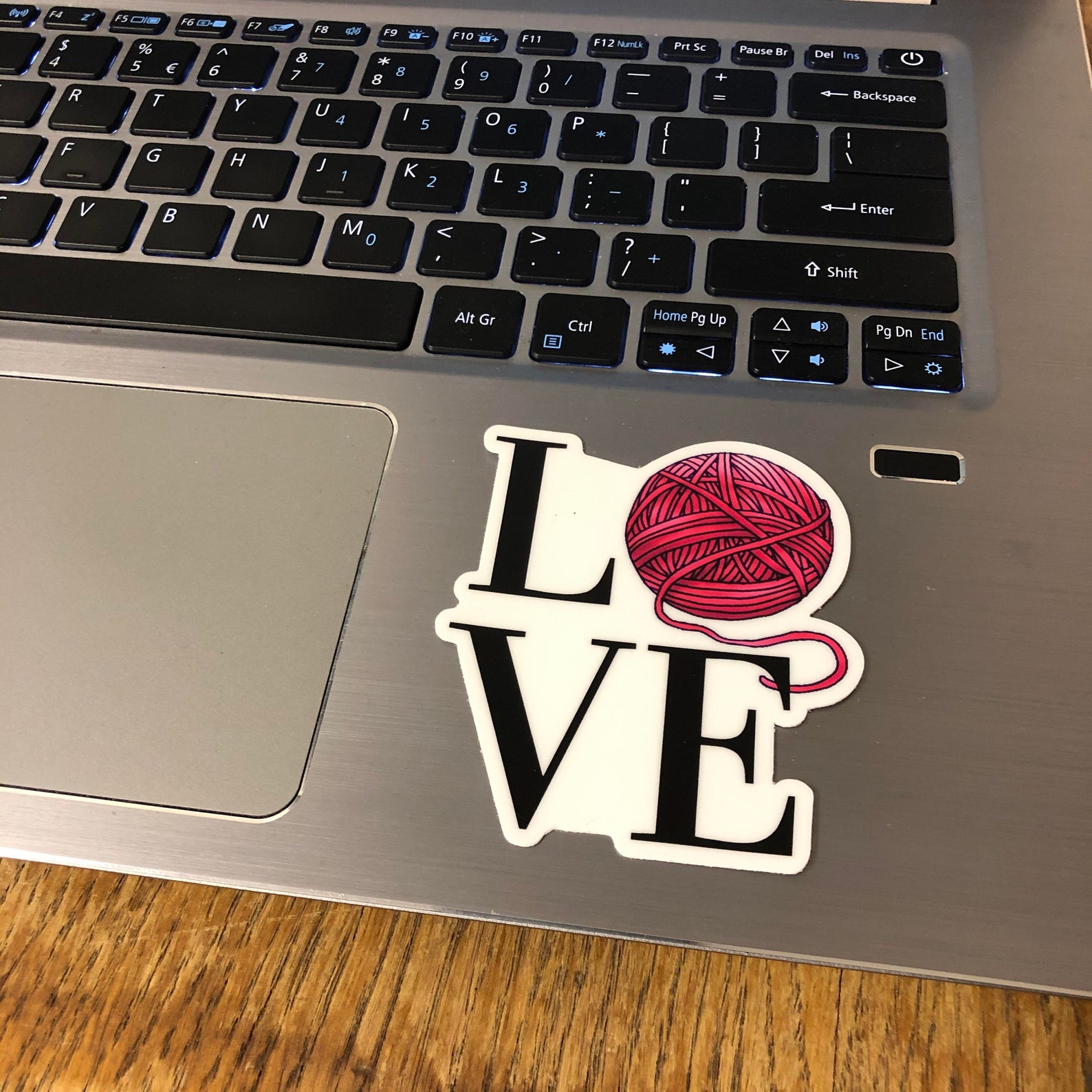 Yarn Sticker Blue Pink Orange Yarn Stickers Vinyl Decal - Etsy