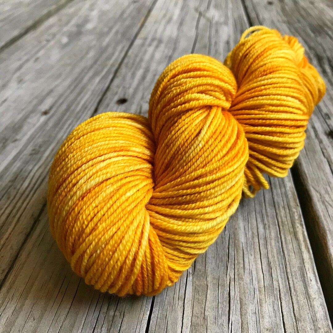 Goldenrod Yellow Hand Dyed Worsted Weight Yarn, Poseidon's Trident ...