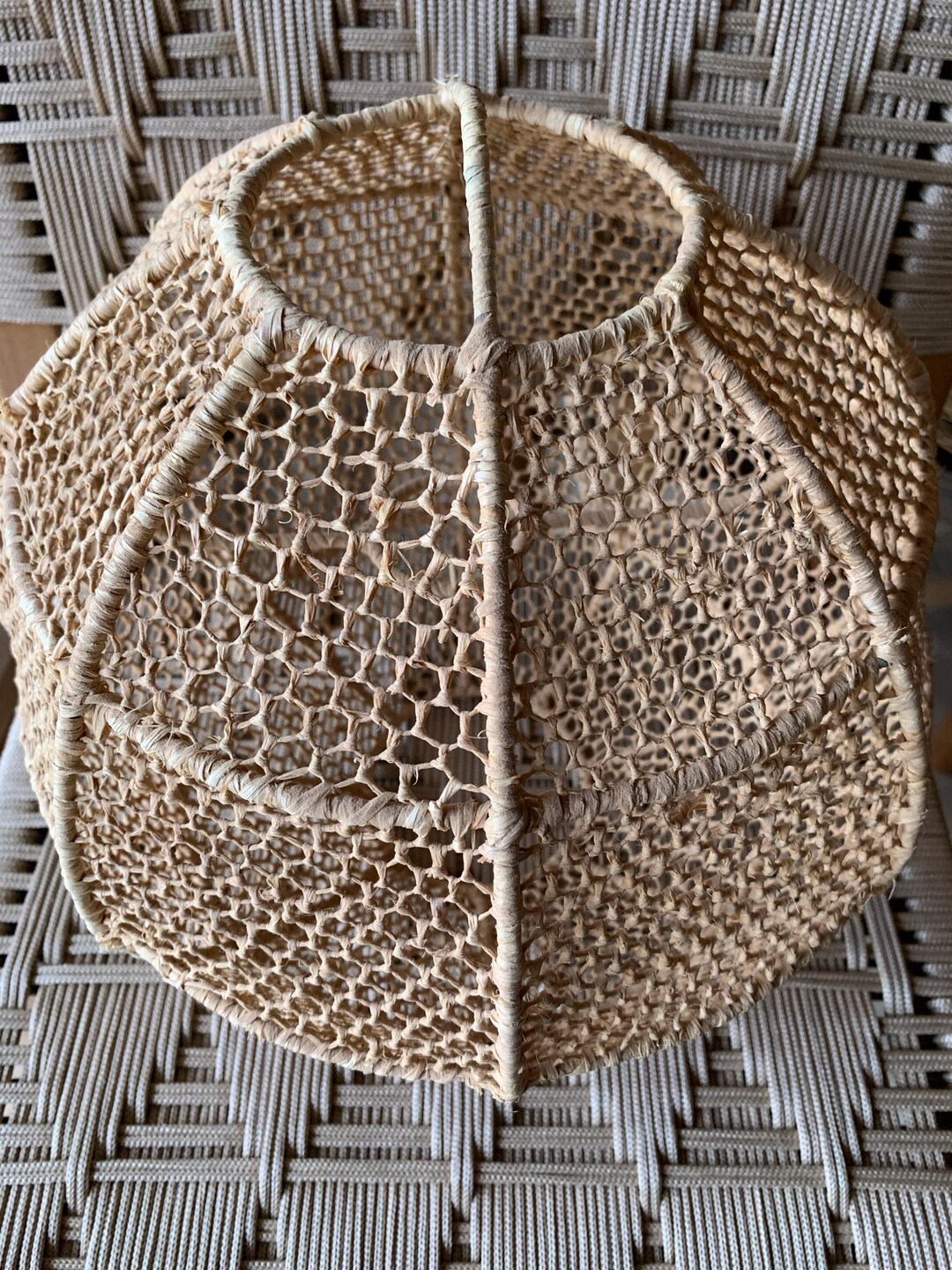 Round Raffia Lamp Shade With Bamboo Pendant Design - Etsy