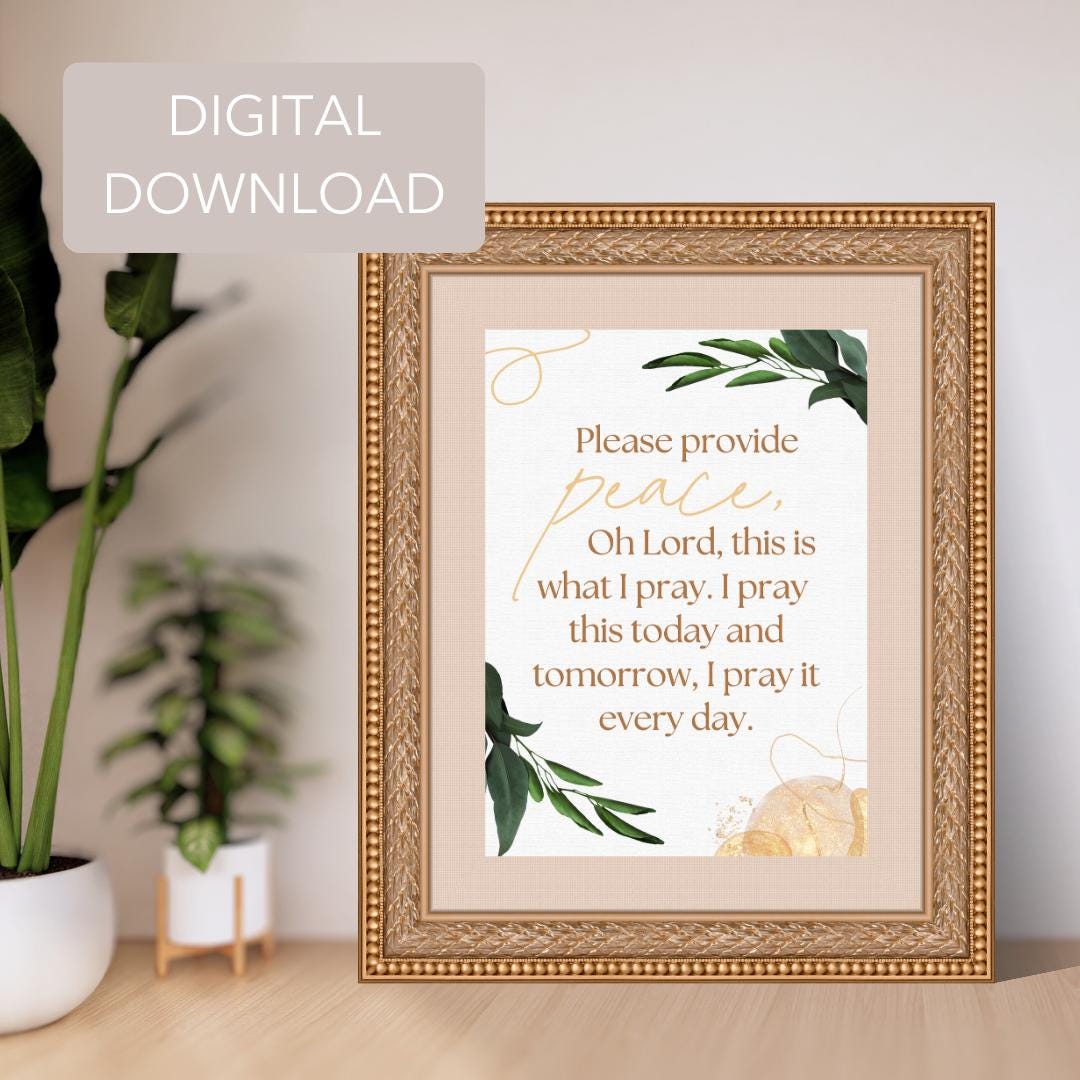 Peace Prayer Art: Christian Poetry Digital Print (download) - Etsy