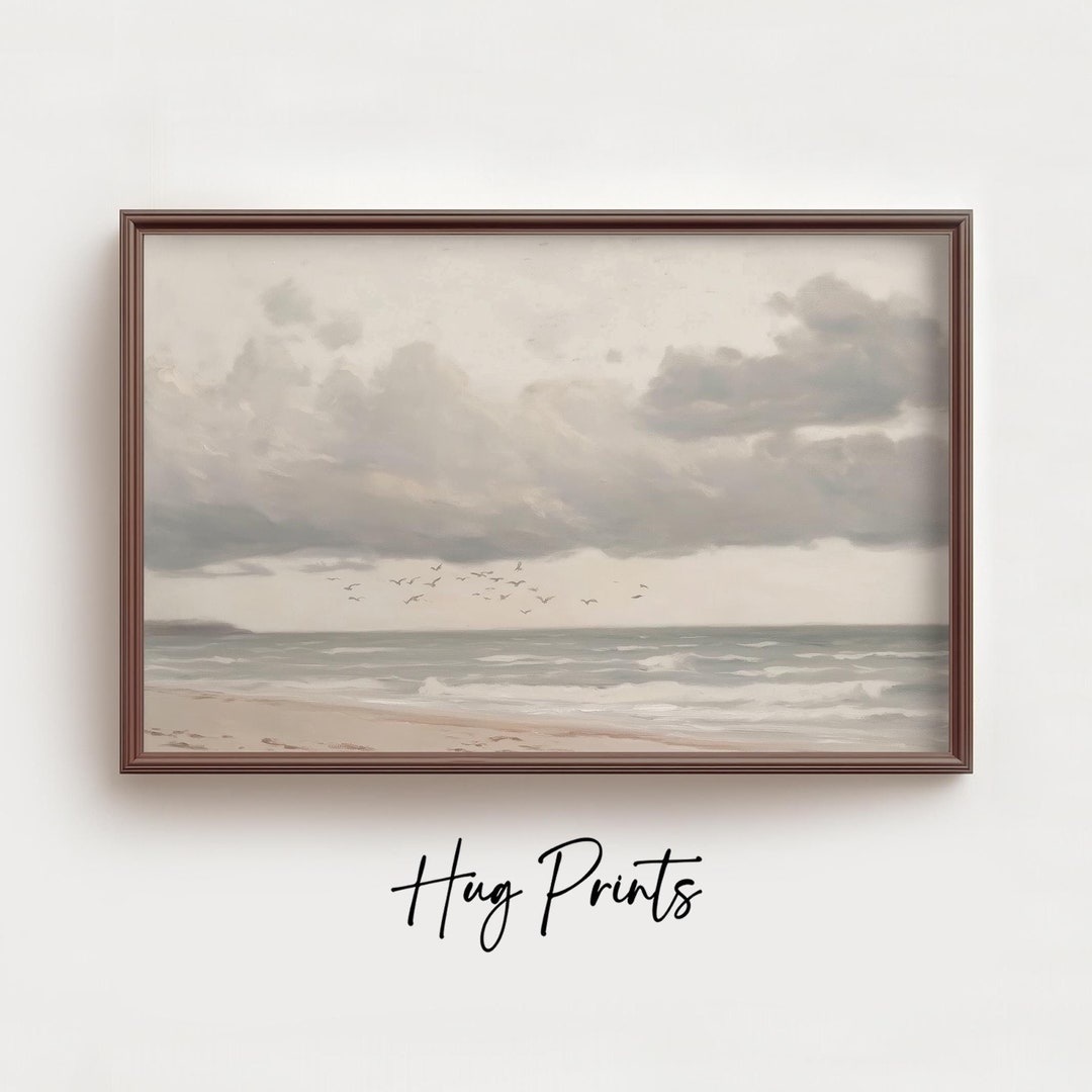 Beach Neutral Digital Print, Ocean Scene Download, Seaside Wall Art ...