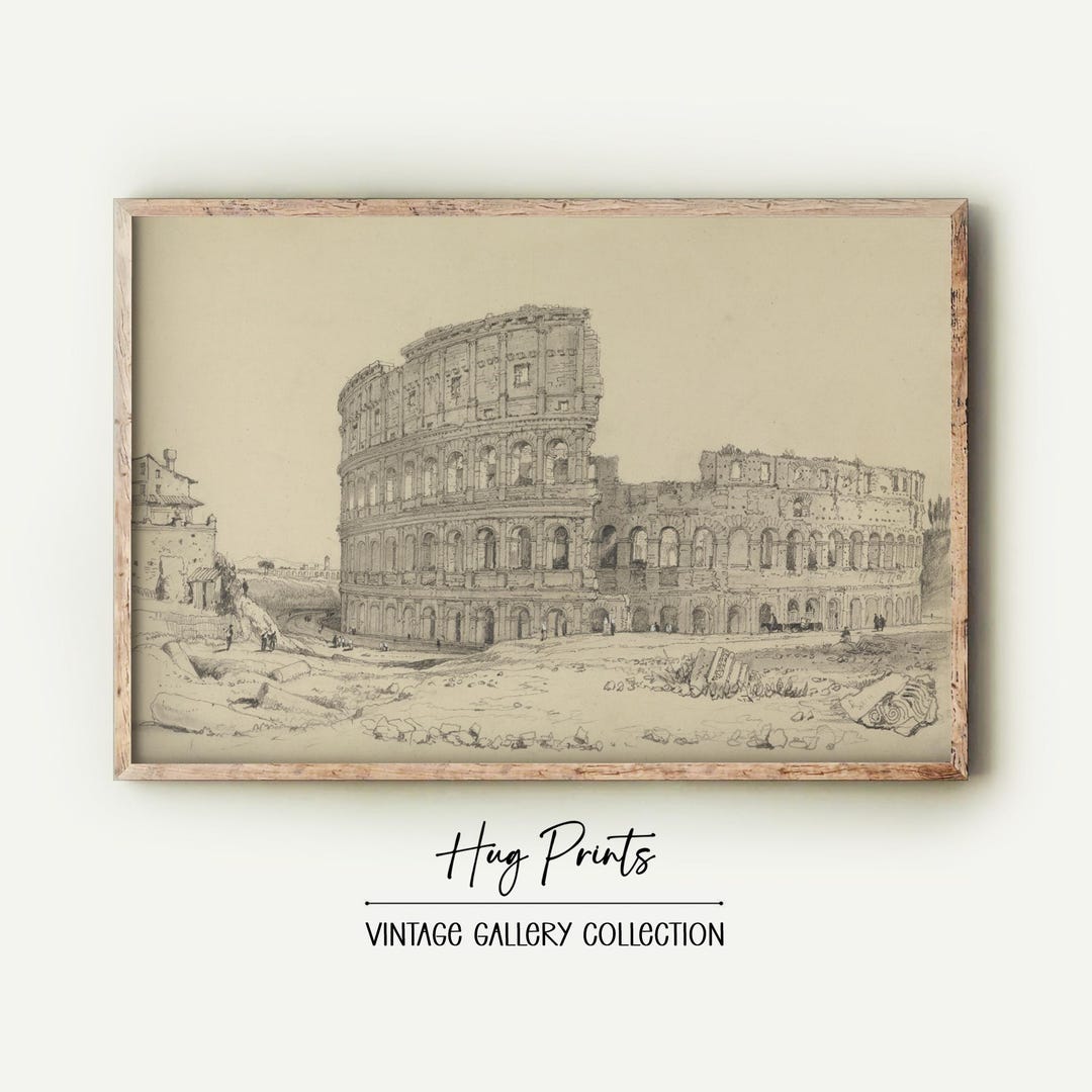 Vintage Colosseum Printable Art, Rome Wall Print, Italian Classic ...
