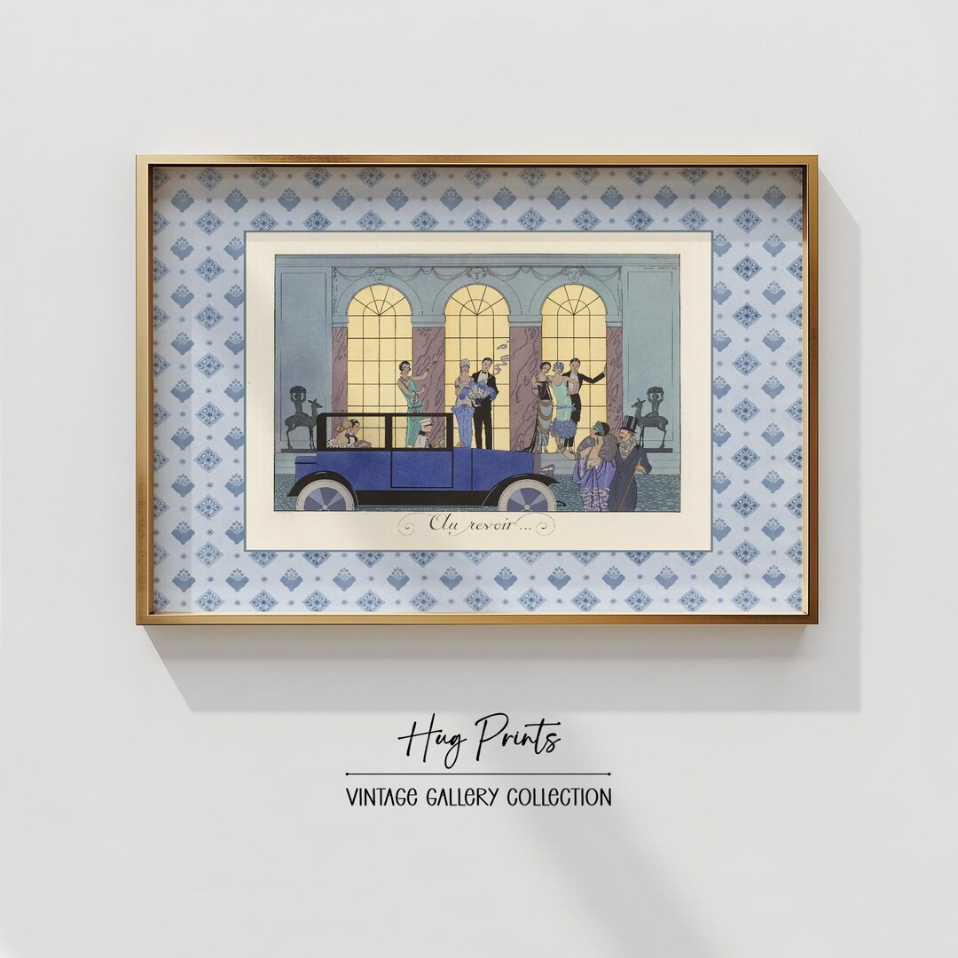 Art Deco Party Poster, Elegant Farewell Scene, Vintage Printable Wall ...
