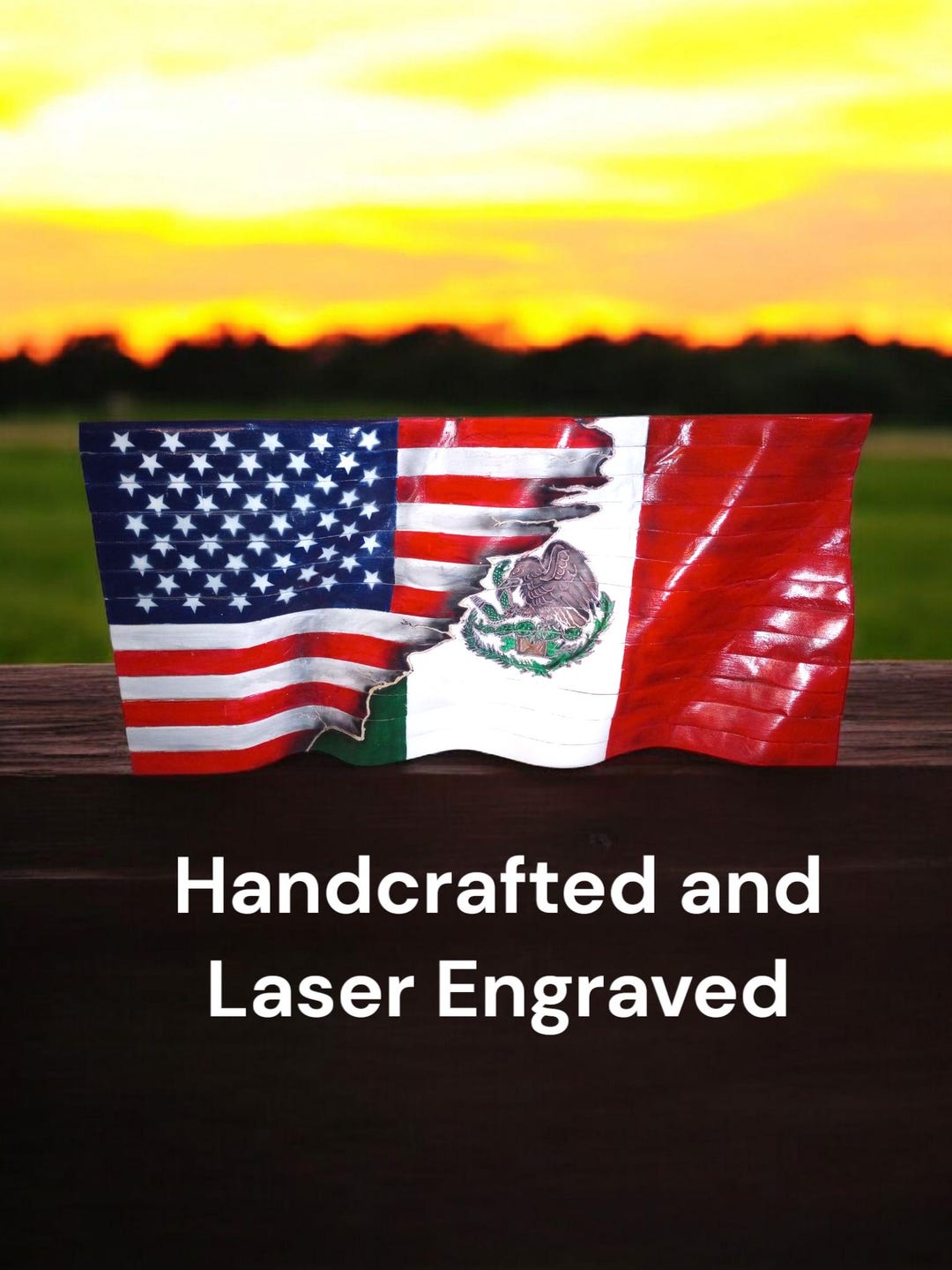 Handcrafted Custom Laser Engraved Flag - Etsy