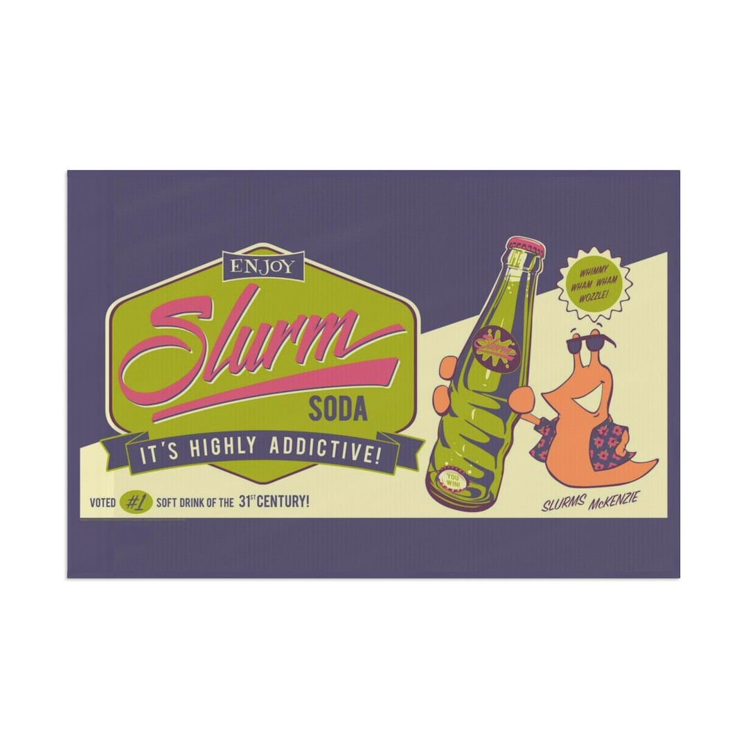 Futurama Slurm Drink Flag, Funny Sci-fi Wall Decor, Bender & Slurm Logo ...