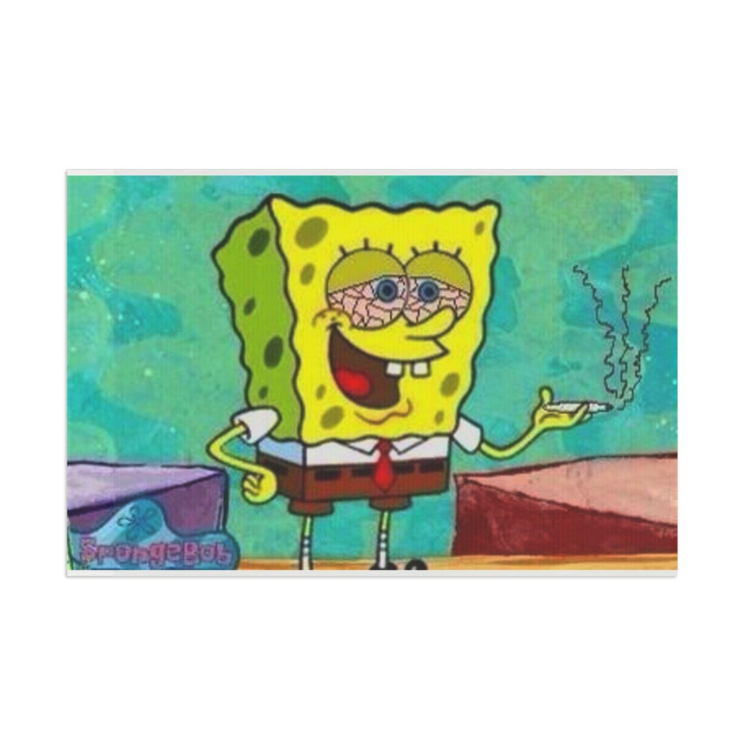 Flag Tapestry, Spongebob High Funny Stoner Wall Art, Dorm Room Decor ...